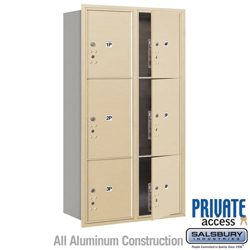 Maximum Height Recessed Mounted 4C Horizontal Parcel Locker with 6 ...