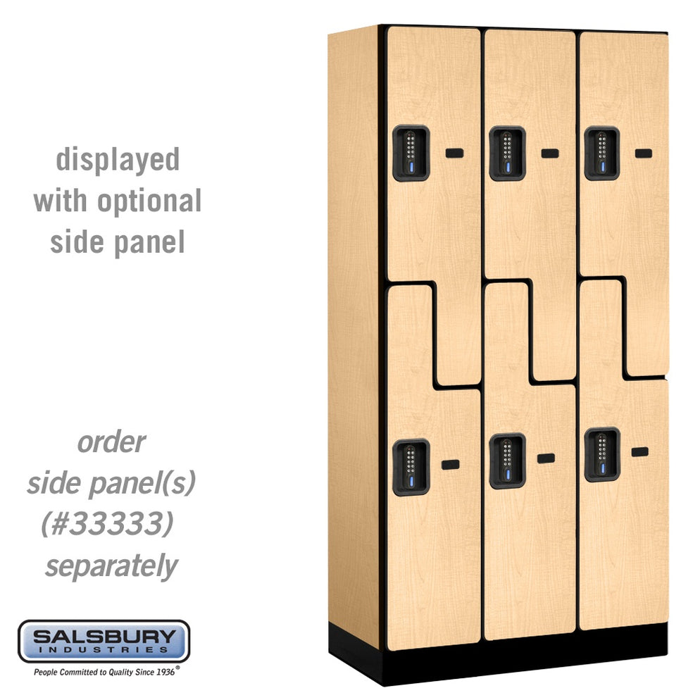 Salsbury 12" Wide Double Tier 'S' Style Designer Wood Locker - 3 Wide ...