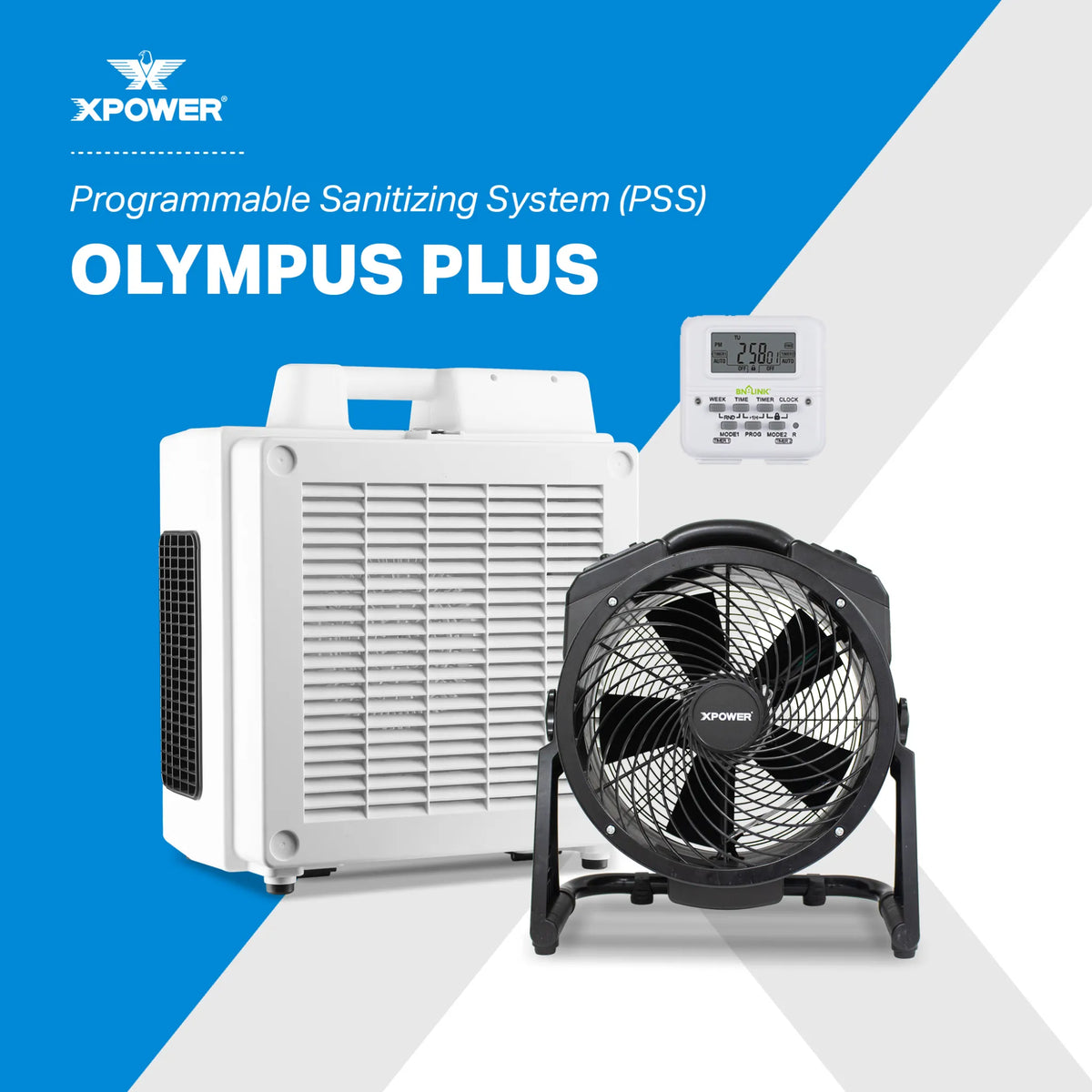 XPOWER Olympus PLUS Programmable Sanitizing System (PSS) – 600 CFM HEPA Air Purifier & Ozone ...