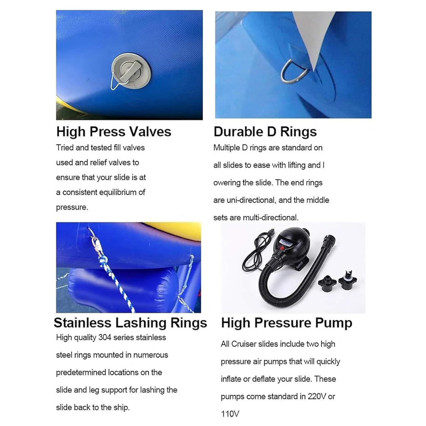 Large Inflatable Yacht Waterslide With Air Pump For Pools, Lakes And Rivers (SAK57374) | Sweatfully