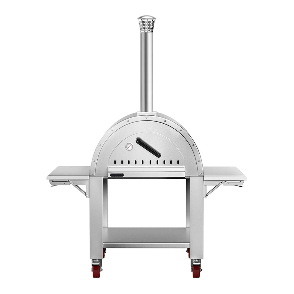Premium Wood-Fired Stainless Steel Artisan Pizza Oven Maker With Wheels ...