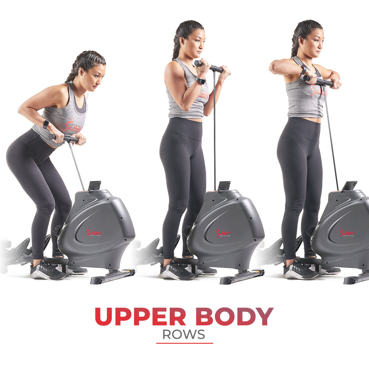 Sunny Health & Fitness Premium Magnetic Rowing Machine Smart Rower with ...