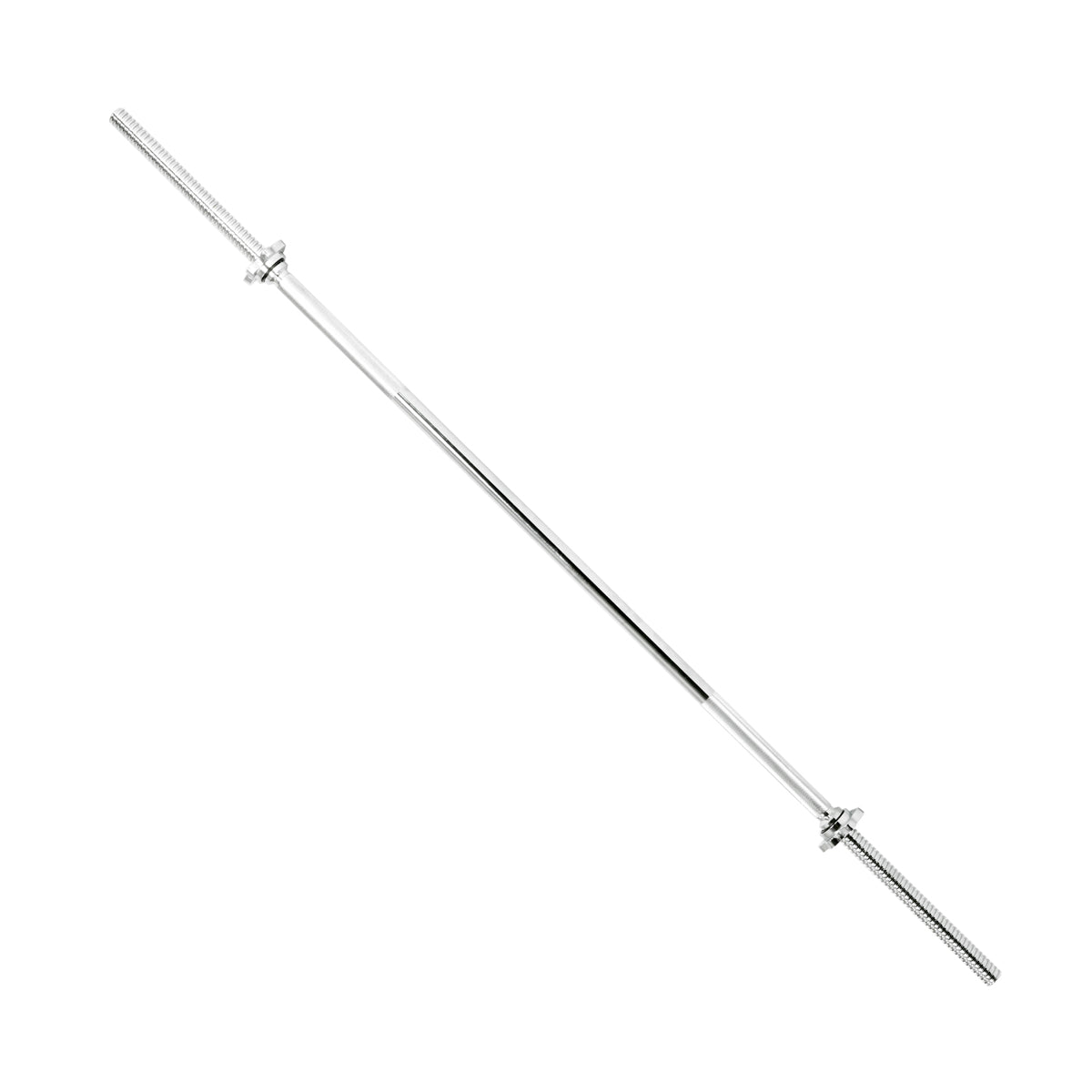 60'' Chrome Barbell Bar, 1'' Diameter Threaded w/ Ring Collar | Sweatfully